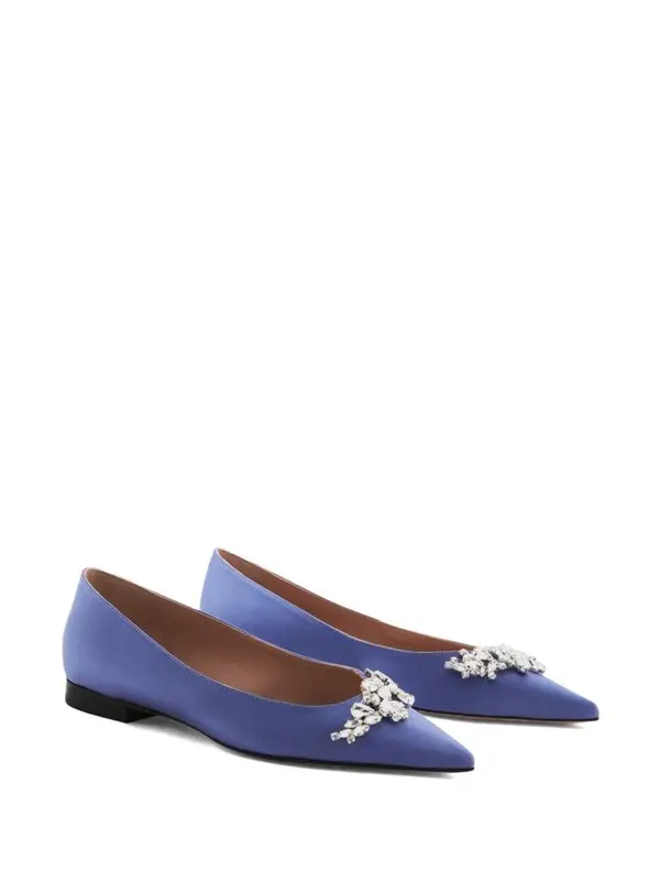 SCAROSSO Iris Crystal-embellished Ballerina Shoes - Purple