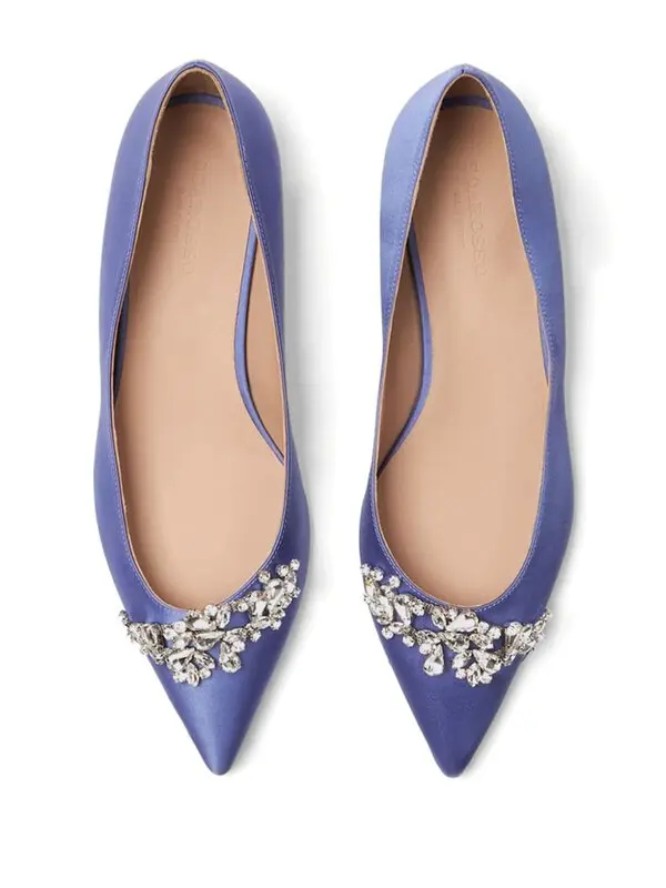 SCAROSSO Iris Crystal-embellished Ballerina Shoes - Purple