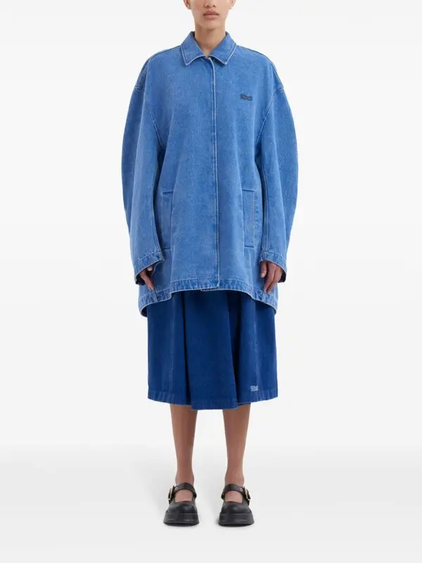 Marni Logo-appliqué Denim Jacket - Blue