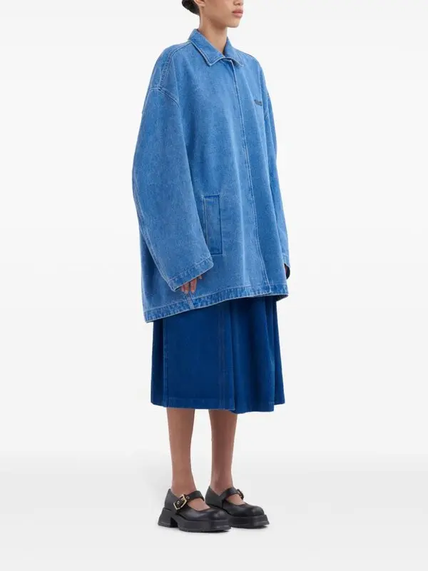 Marni Logo-appliqué Denim Jacket - Blue