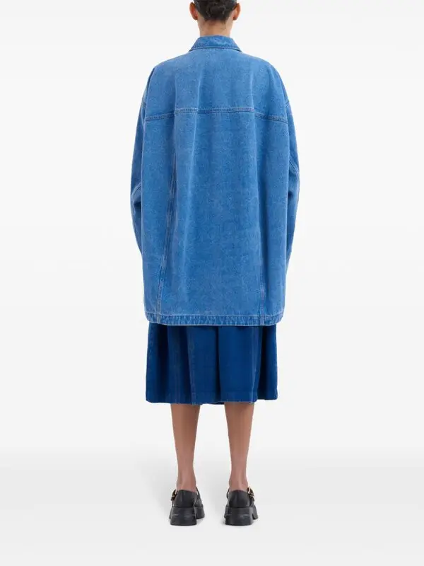 Marni Logo-appliqué Denim Jacket - Blue