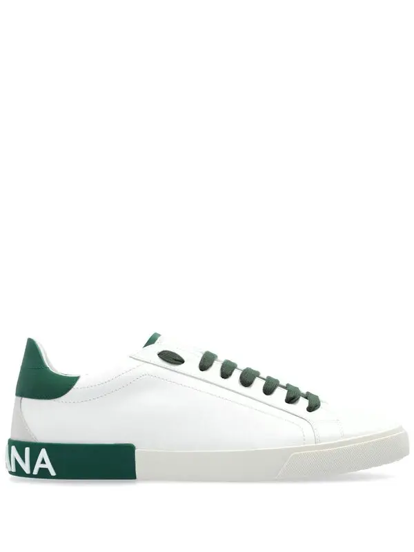 Dolce & Gabbana Portofino Leather Sneakers - White