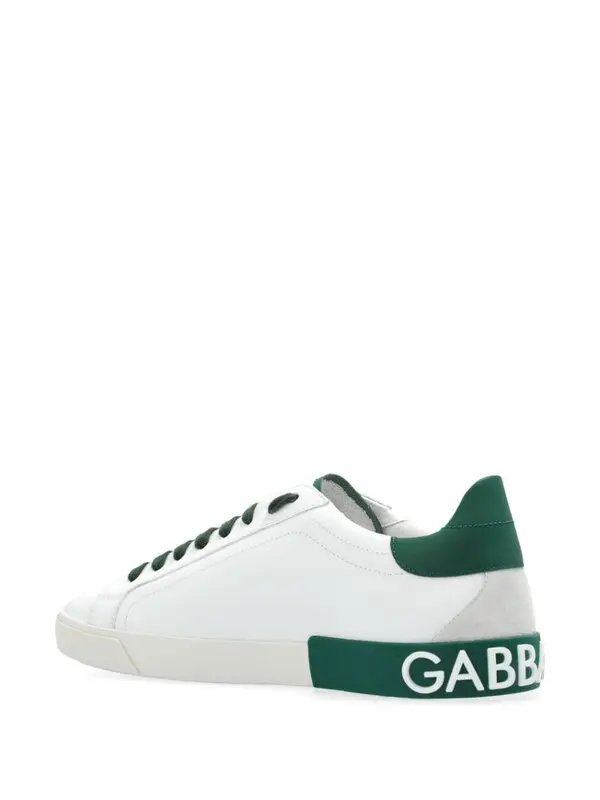 Dolce & Gabbana Portofino Leather Sneakers - White