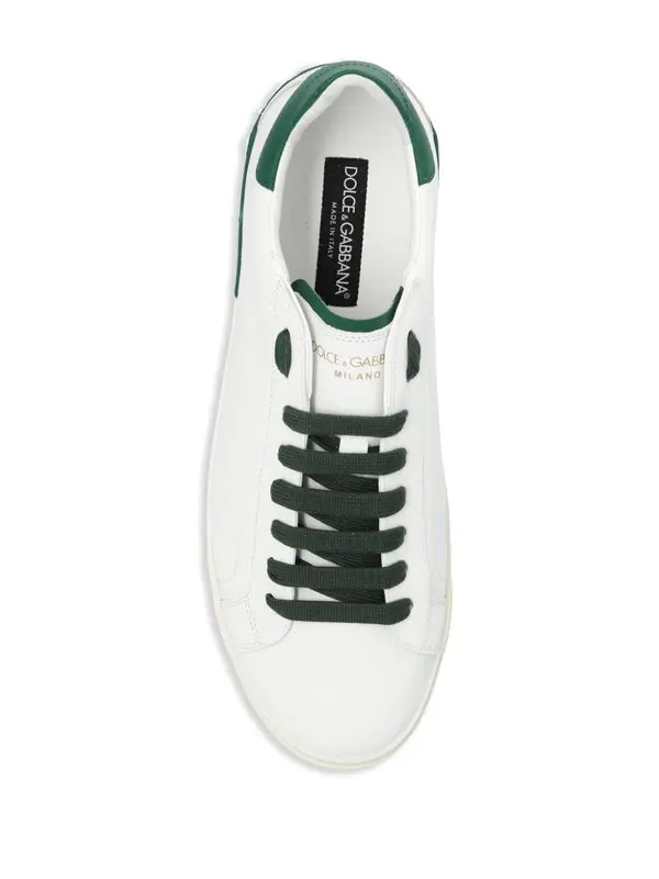Dolce & Gabbana Portofino Leather Sneakers - White