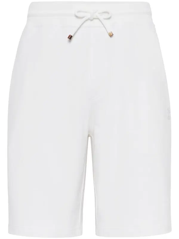 Brunello Cucinelli Drawstring Track Shorts - White