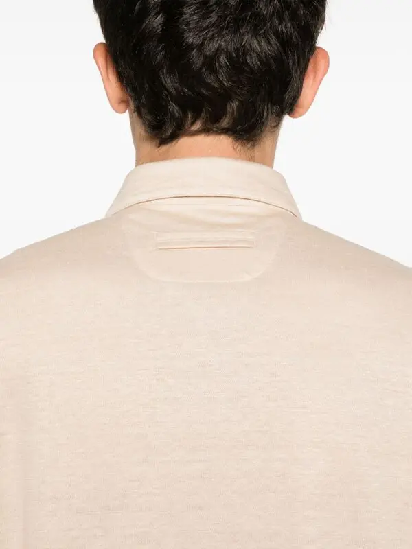 Zegna Short-sleeve Linen Polo Shirt - Neutrals