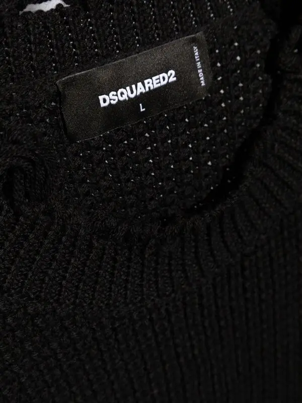 Dsquared2 Logo-patch Waffle-knit Jumper