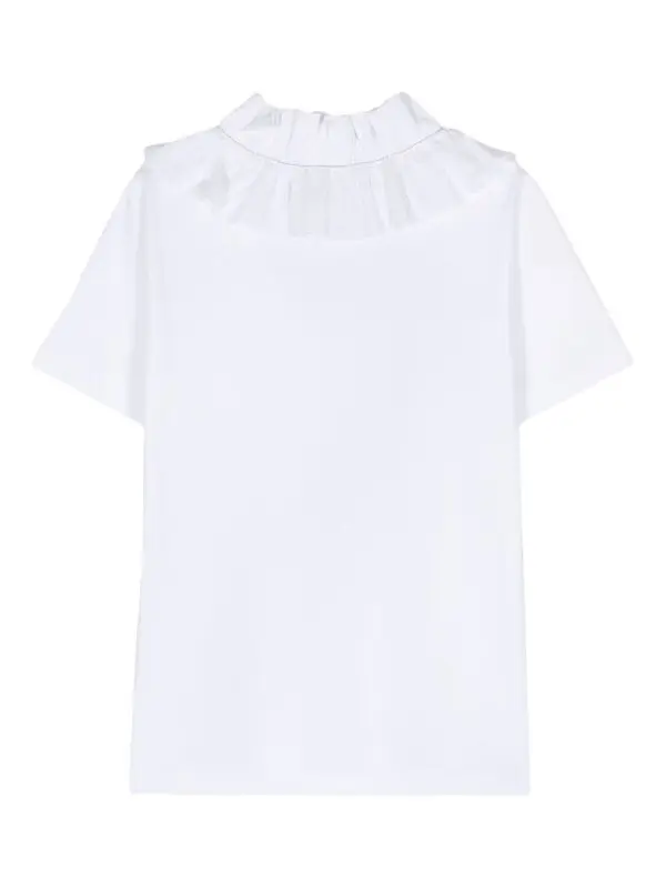 D.exterior Ruffled-collar Jersey T-shirt