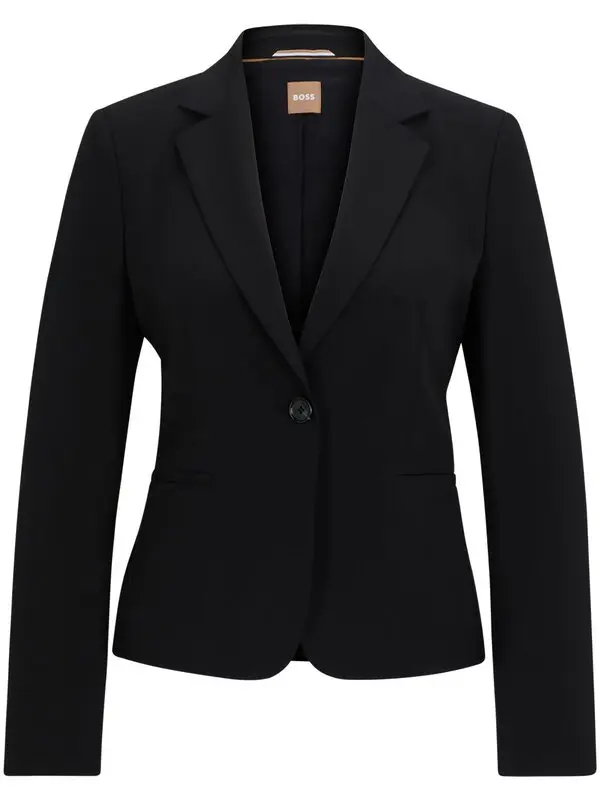 BOSS Single-breasted Notch-lapels Blazer - Black