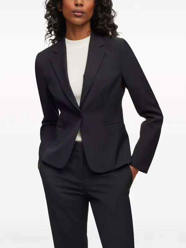 BOSS Single-breasted Notch-lapels Blazer - Black