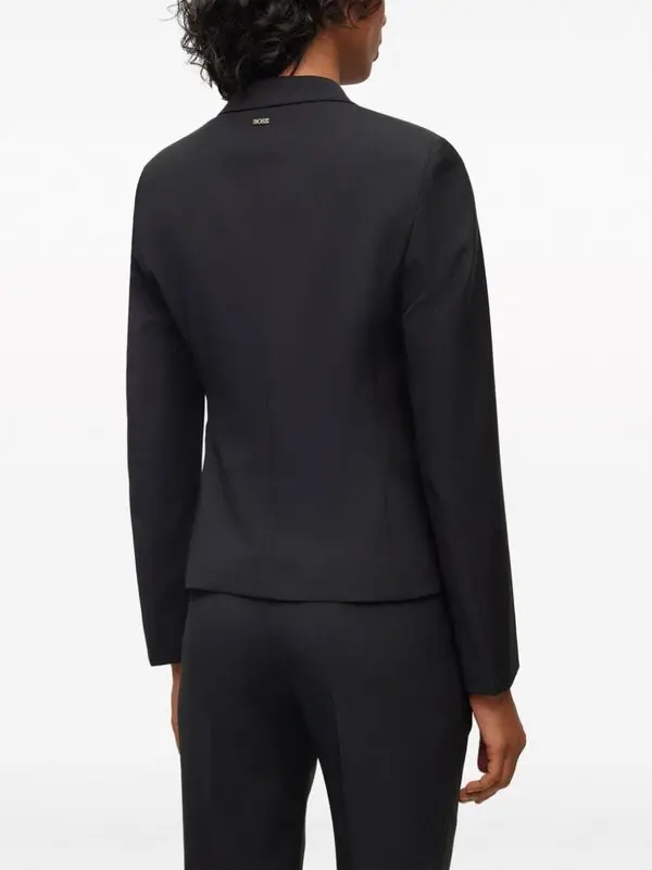 BOSS Single-breasted Notch-lapels Blazer - Black
