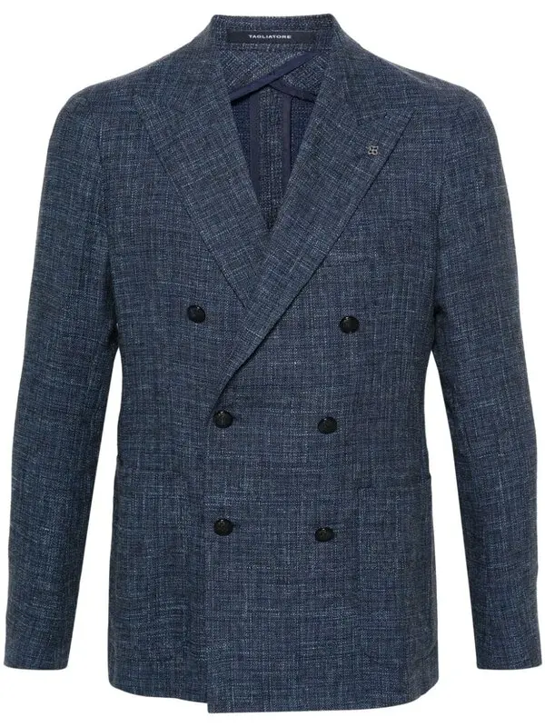 Tagliatore Peak-lapels Double-breasted Blazer - Blue