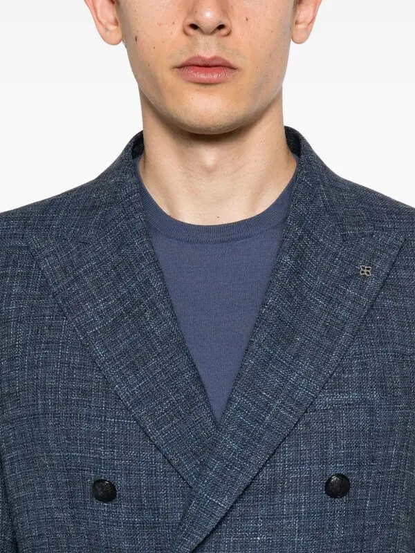 Tagliatore Peak-lapels Double-breasted Blazer - Blue