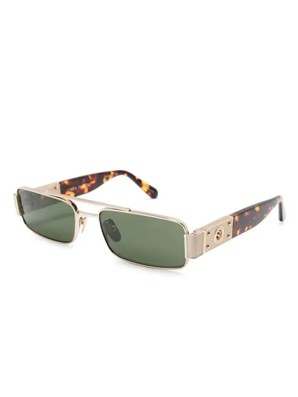 Linda Farrow Joey Rectangle-frame Sunglasses - Gold
