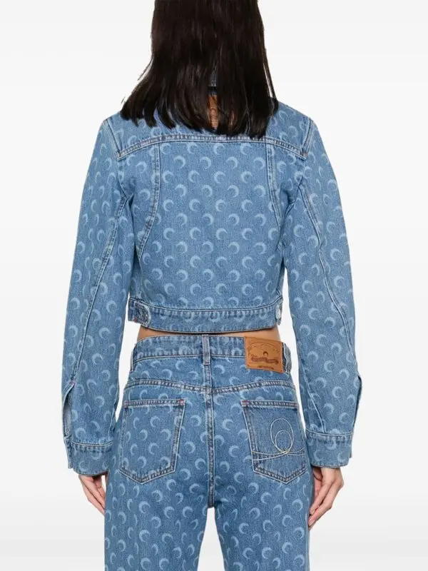 MARINE SERRE Crescent Moon Print Denim Jacket