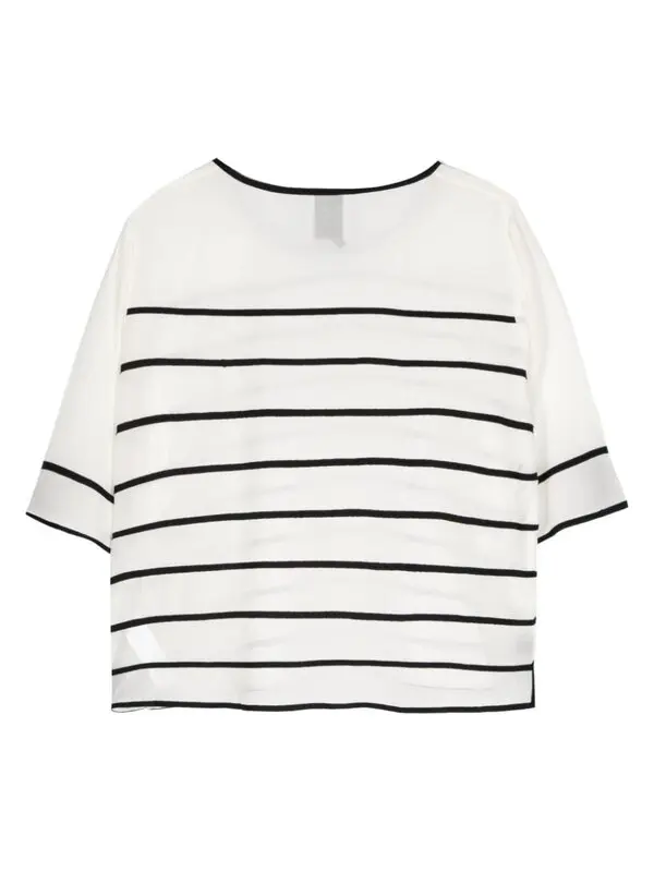 EDWARD ACHOUR PARIS Striped Silk T-shirt