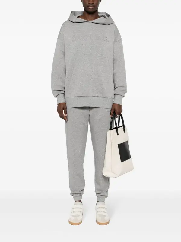 Max Mara Logo-embroidered Mélange Track Pants - Grey