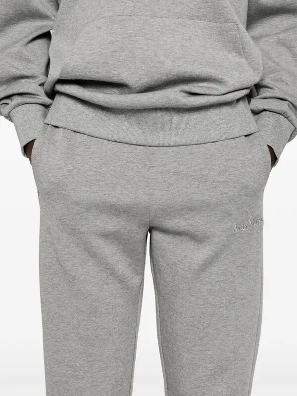Max Mara Logo-embroidered Mélange Track Pants - Grey