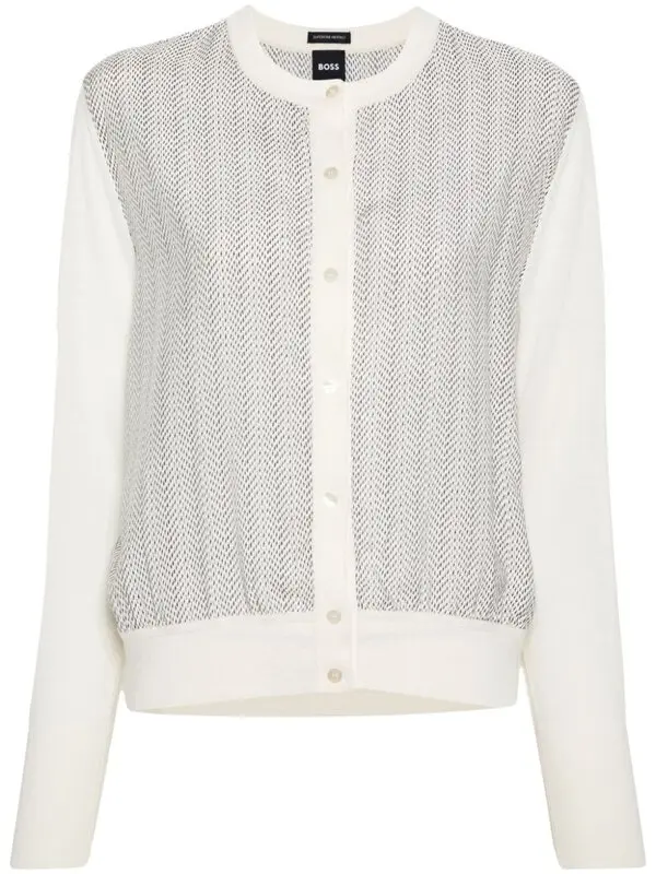 BOSS Knitted-edge Panelled Jacket