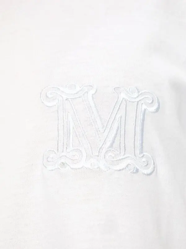 Max Mara Monogram-embroidered T-shirt - White