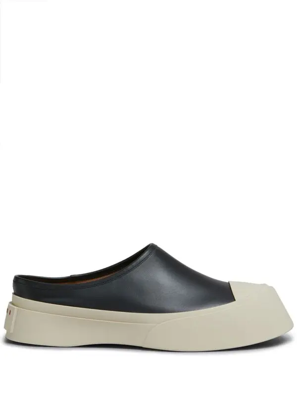 Marni Mary Jane Leather Slippers - Black