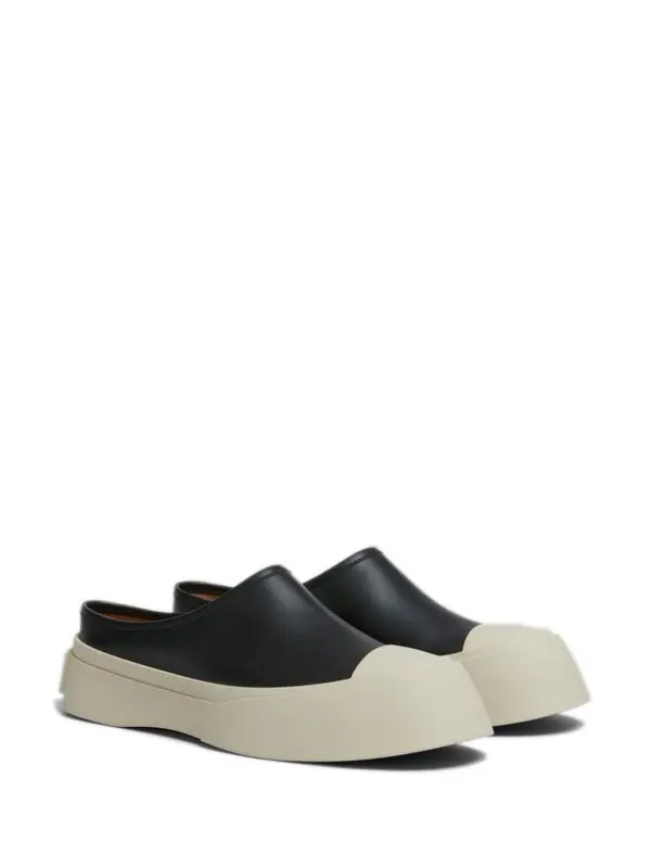 Marni Mary Jane Leather Slippers - Black