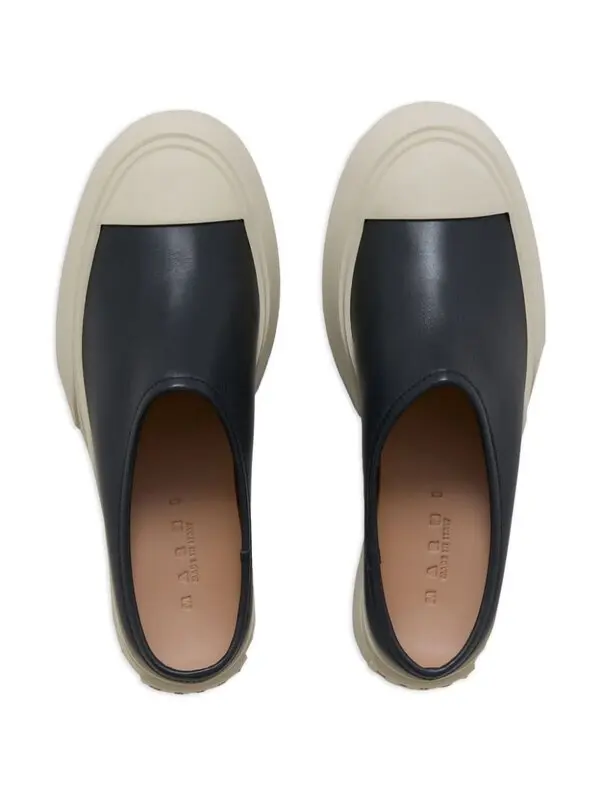 Marni Mary Jane Leather Slippers - Black