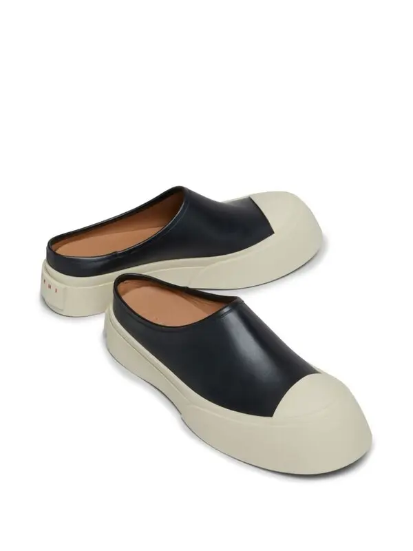 Marni Mary Jane Leather Slippers - Black