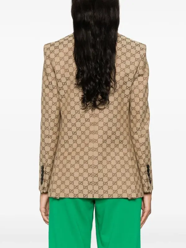 Gucci Gg Canvas Single-breasted Blazer - Neutrals