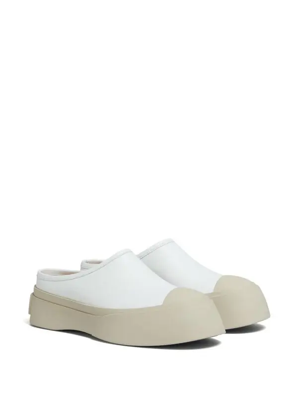 Marni Mary Jane Leather Mules - White