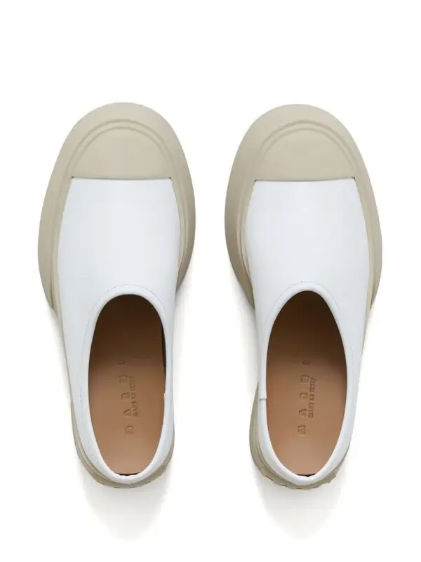Marni Mary Jane Leather Mules - White