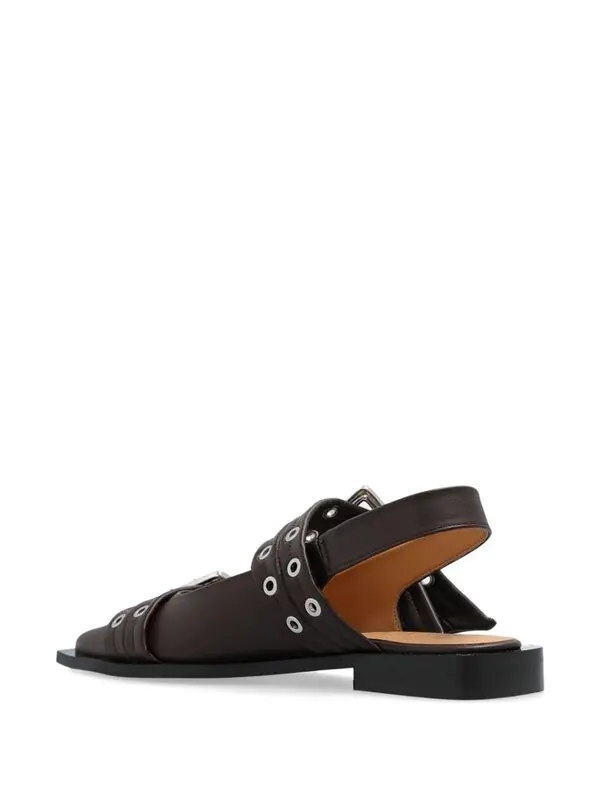 GANNI Buckled Leather Pumps