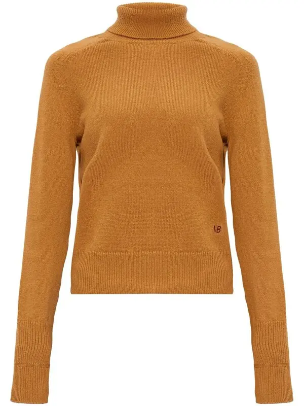 Victoria Beckham Roll-neck Wool Jumper - Brown