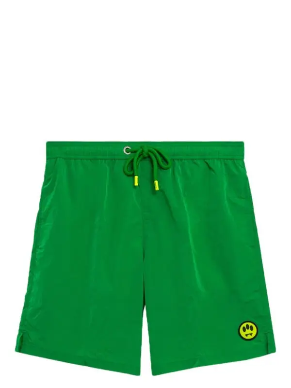 BARROW Logo Print Swim Shorts - Green