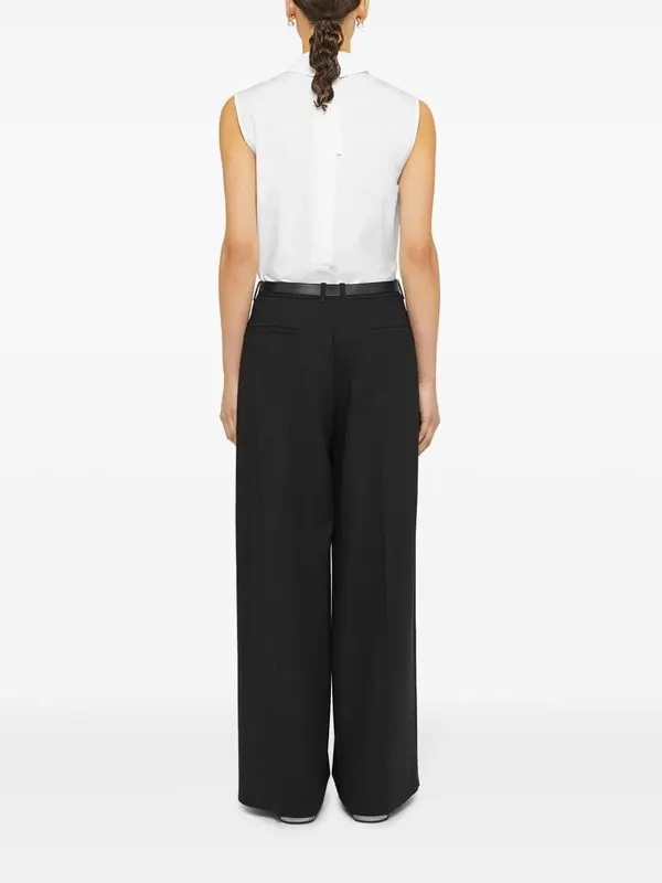 JIL SANDER Wool Palazzo Pants - Black