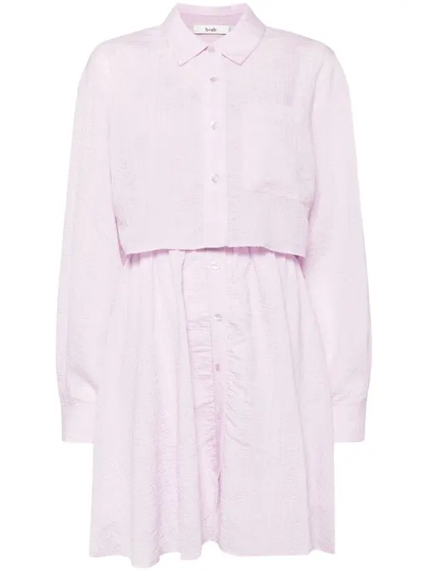 B+AB Crinkled Two-piece Dress Set - Pink