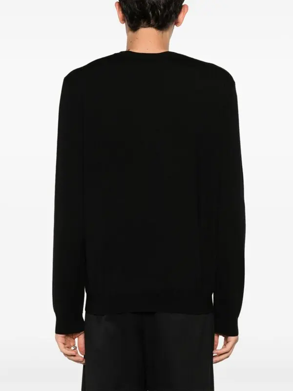 A.p.c. Logo-embroidered Wool Jumper - Black