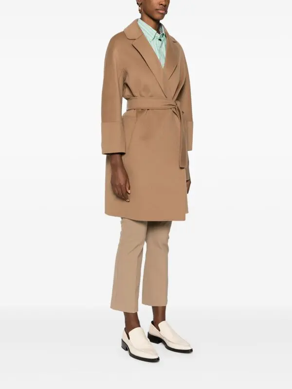 Max Mara Arona Belted Virgin Wool Coat - Brown
