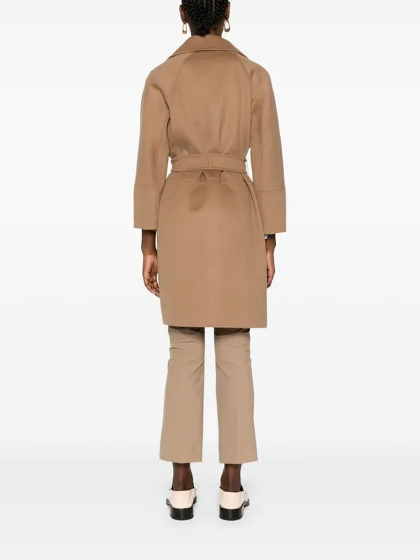 Max Mara Arona Belted Virgin Wool Coat - Brown