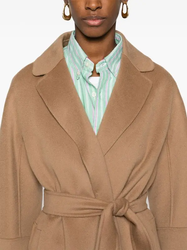 Max Mara Arona Belted Virgin Wool Coat - Brown