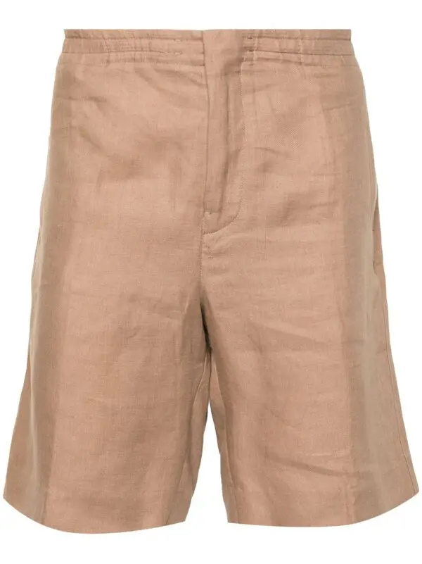 Zegna Oasi Lino Linen Shorts - Brown