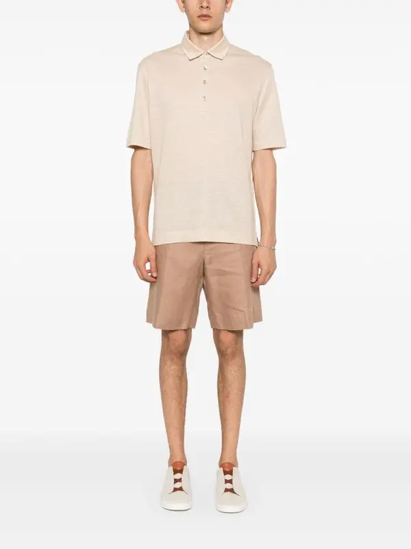 Zegna Oasi Lino Linen Shorts - Brown