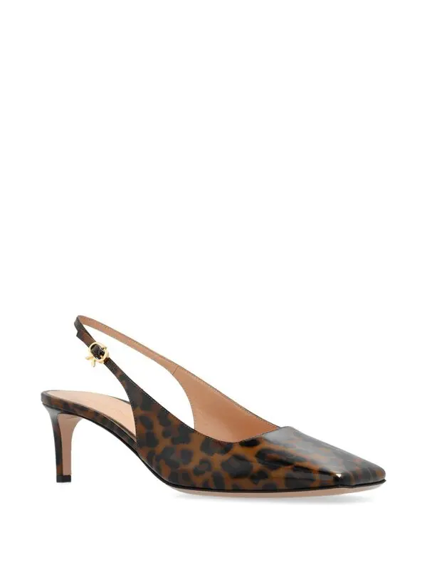 GIANVITO ROSSI Christina Sling Animal-print Pumps - Brown