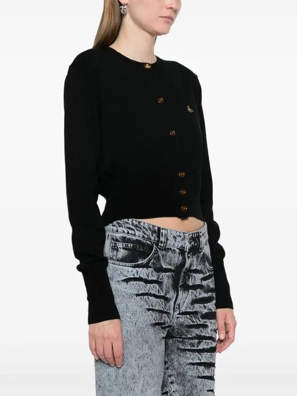 VIVIENNE WESTWOOD Orb-embroidery Cardigan - Black