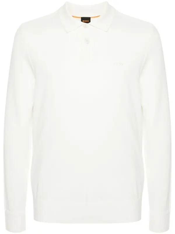 BOSS Logo-embroidered Virgin Wool Blend Jumper