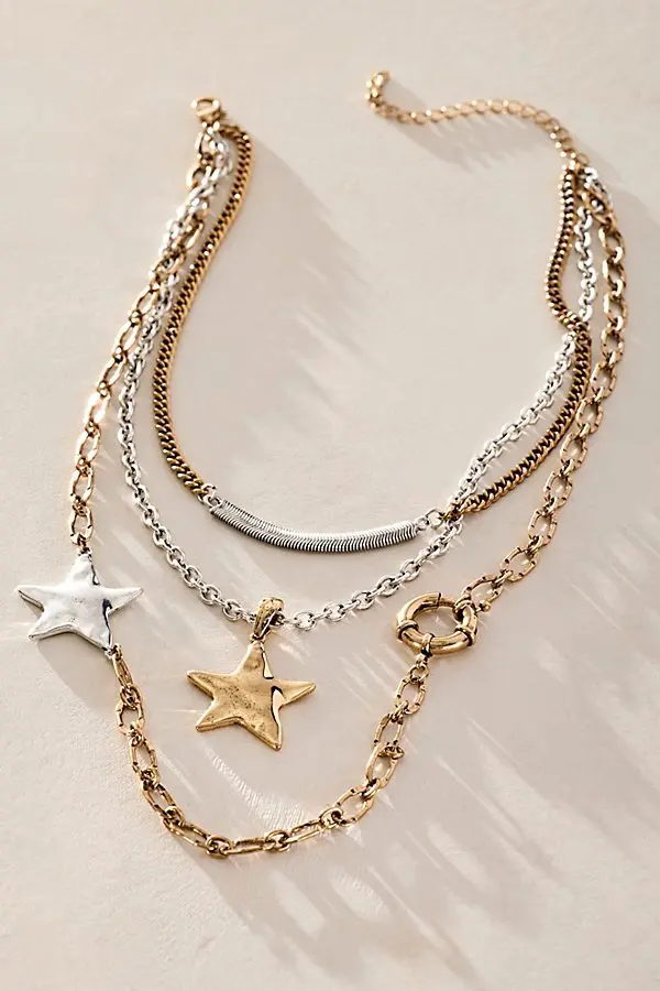 Free People Layered Charm Necklace - Stars