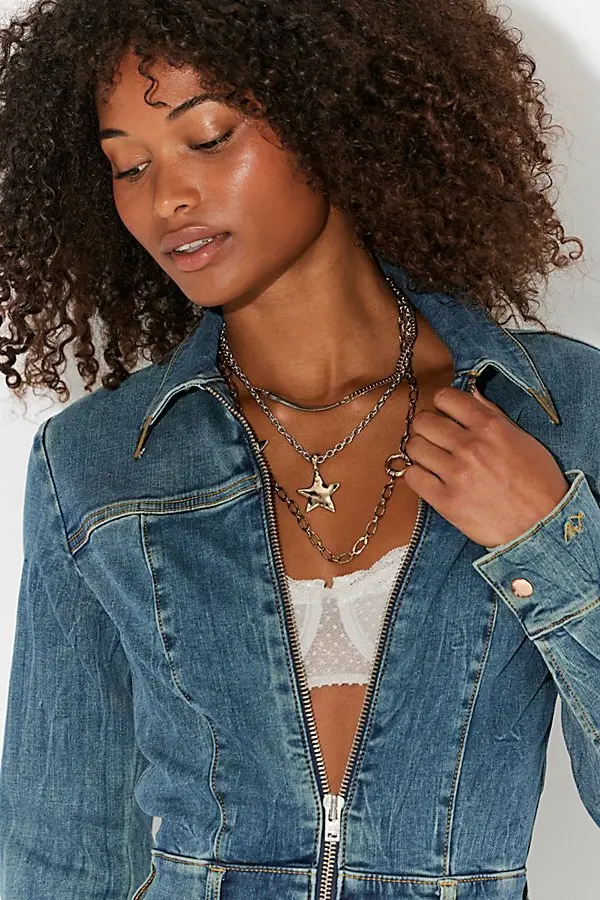 Free People Layered Charm Necklace - Stars