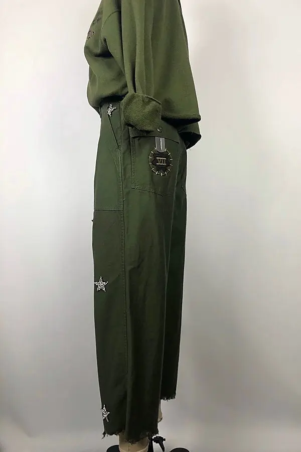 Rank & Sugar Embellished Vintage Army Pants