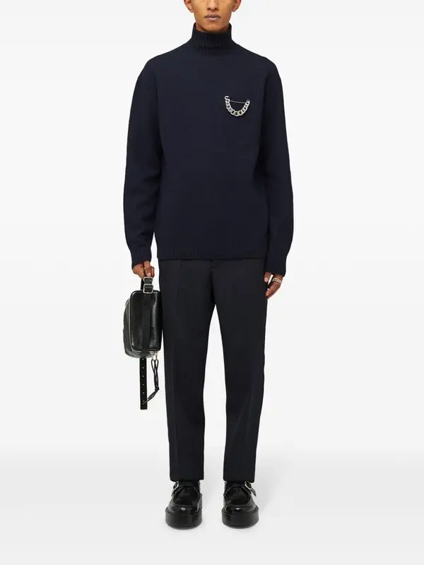 JIL SANDER Tapered Wool Trousers - Blue