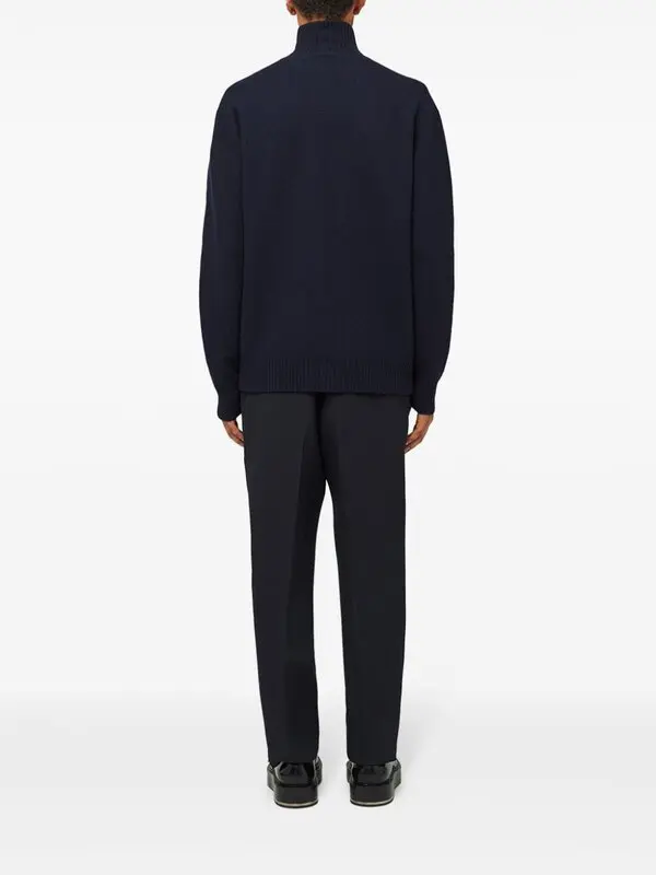 JIL SANDER Tapered Wool Trousers - Blue